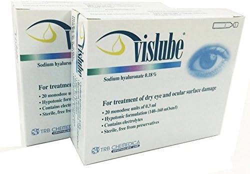 Vislube Sodium Hyaluronate 0.18% Eye Drops - 20x0.3ml for Dry Eye ...