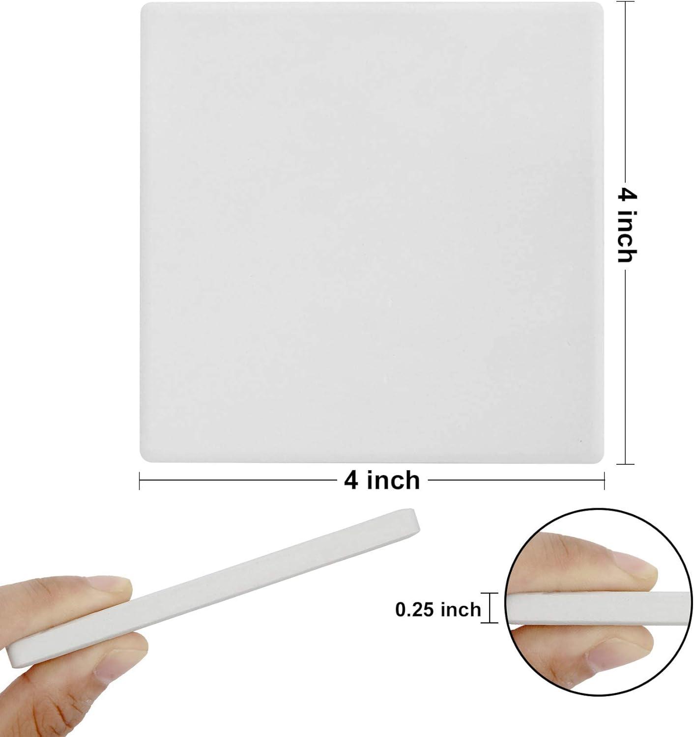 12 Pack White Ceramic Coasters with Cork Backing - DIY Crafts ...