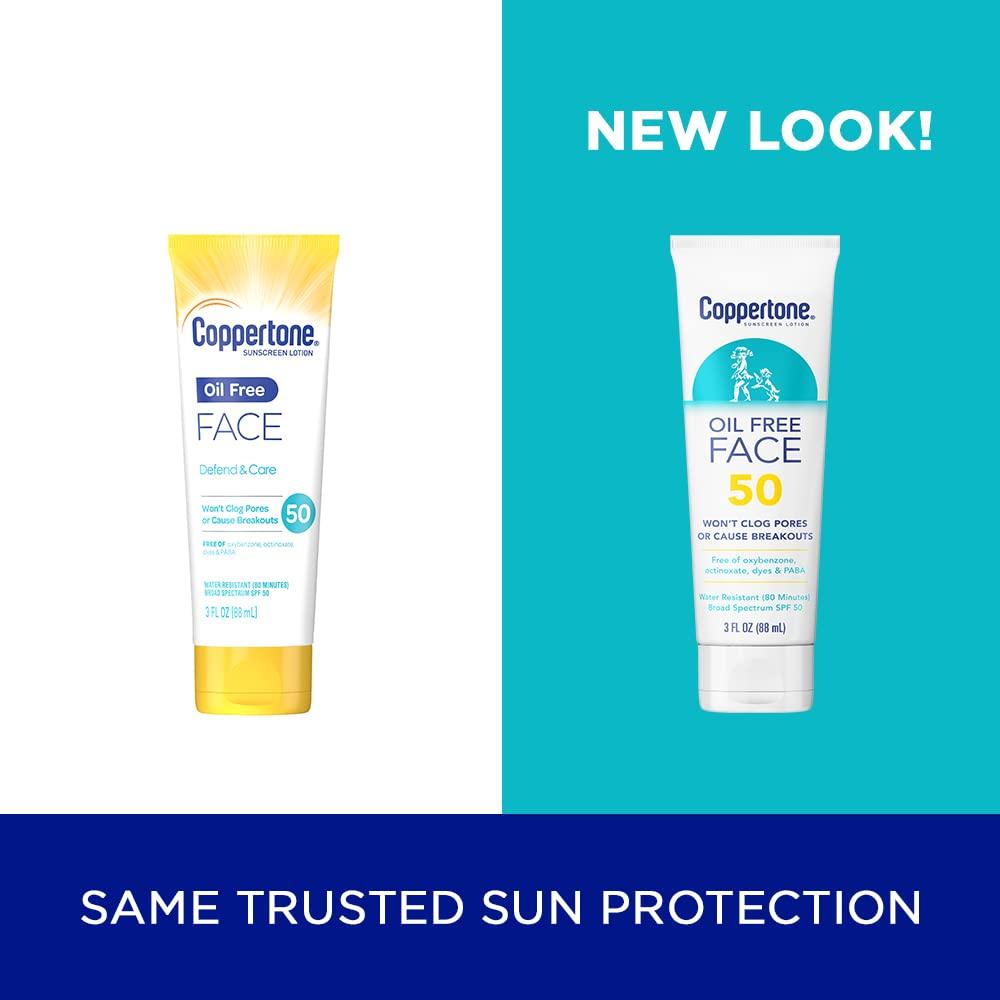Coppertone SPF 50 Oil-Free Face Sunscreen 3 fl oz - Water Resistant ...