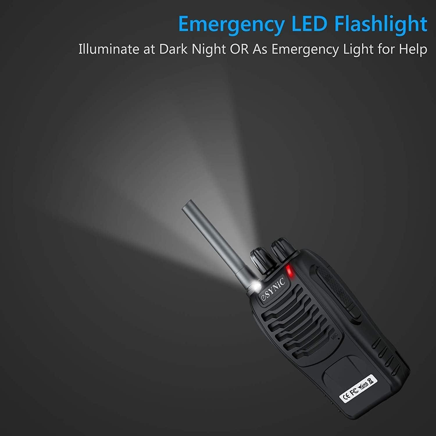 eSynic Professional Rechargeable Walkie Talkies - Long Range 2 Way ...