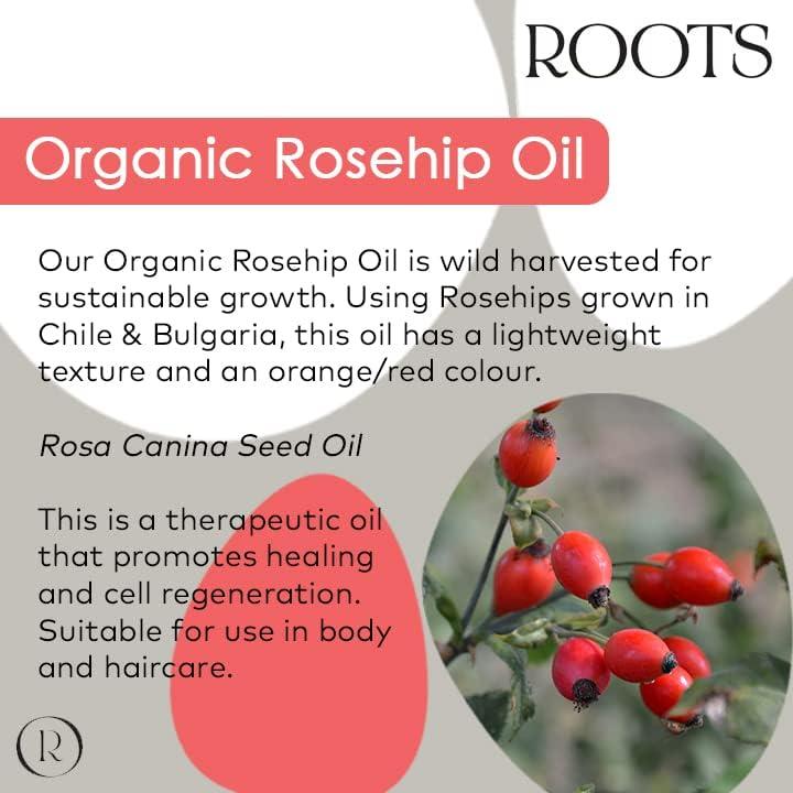 Roots Organic Rosehip Seed Oil - Vegan and Cruelty-Free, Vitamin-Rich ...