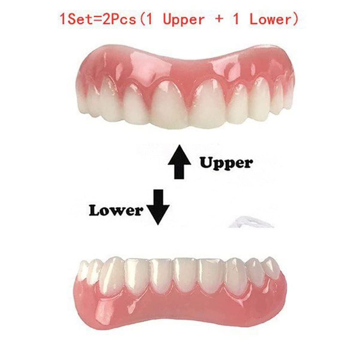 Instant Fake Teeth Dental Veneers - Upper & Lower Jaw Dentures Repair ...