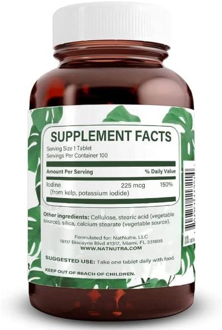 Natural Nutra Kelp Iodine Supplement | Thyroid Support, Immune System Boost | Vegan Sea Kelp ...