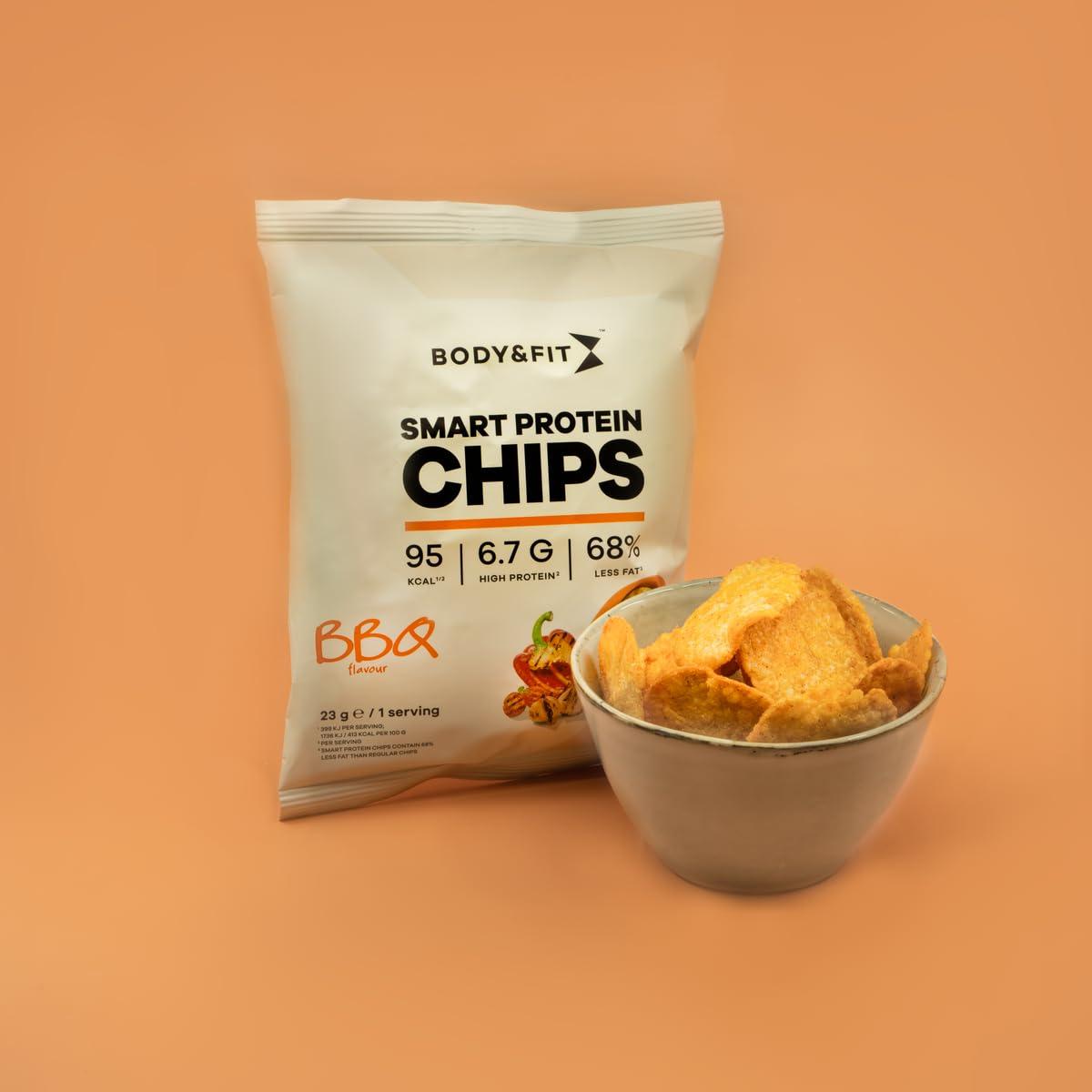 Body & Fit Smart Protein Chips - Barbecue Flavor | 12 Bags of High ...