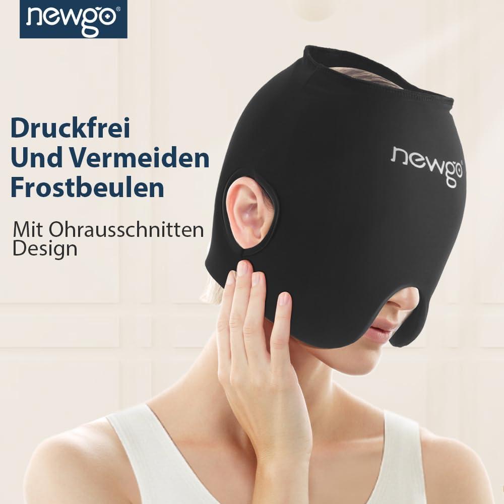 Newgo Cool Cap Headache Relief Mask - Stretchy Migraine Hat & Sleep ...