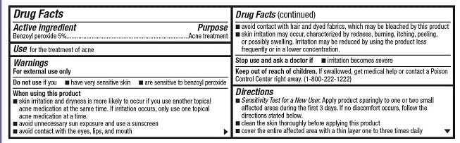 Perrigo 5% Benzoyl Peroxide Acne Treatment Gel 60gm Tube | Buy Now with ...