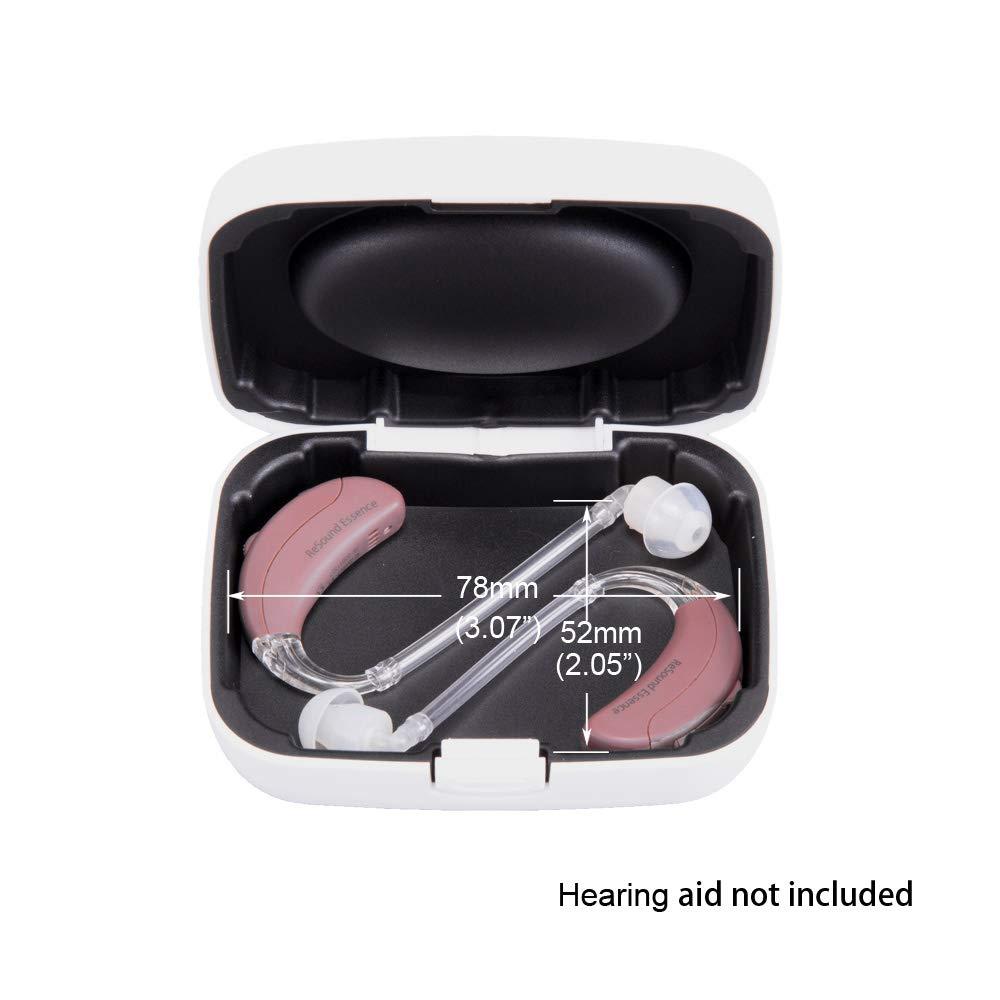 Hearing Aid Case Hard - Portable Storage for BTE CIC IIC ITE (White ...