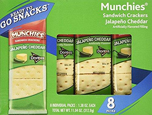Munchies Jalapeno Cheddar Sandwich Crackers 1.38 oz - Pack of 8 | Spicy ...