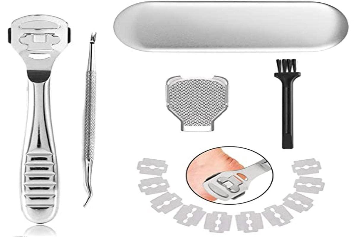 Premium Stainless Steel Pedicure Footfish Razor Tool Set - 10 Blades ...