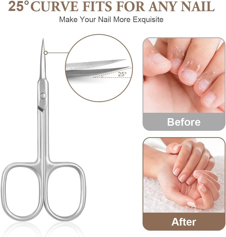 LOPHE Professional Stainless Steel Nail Scissors - Sharp Cuticle ...