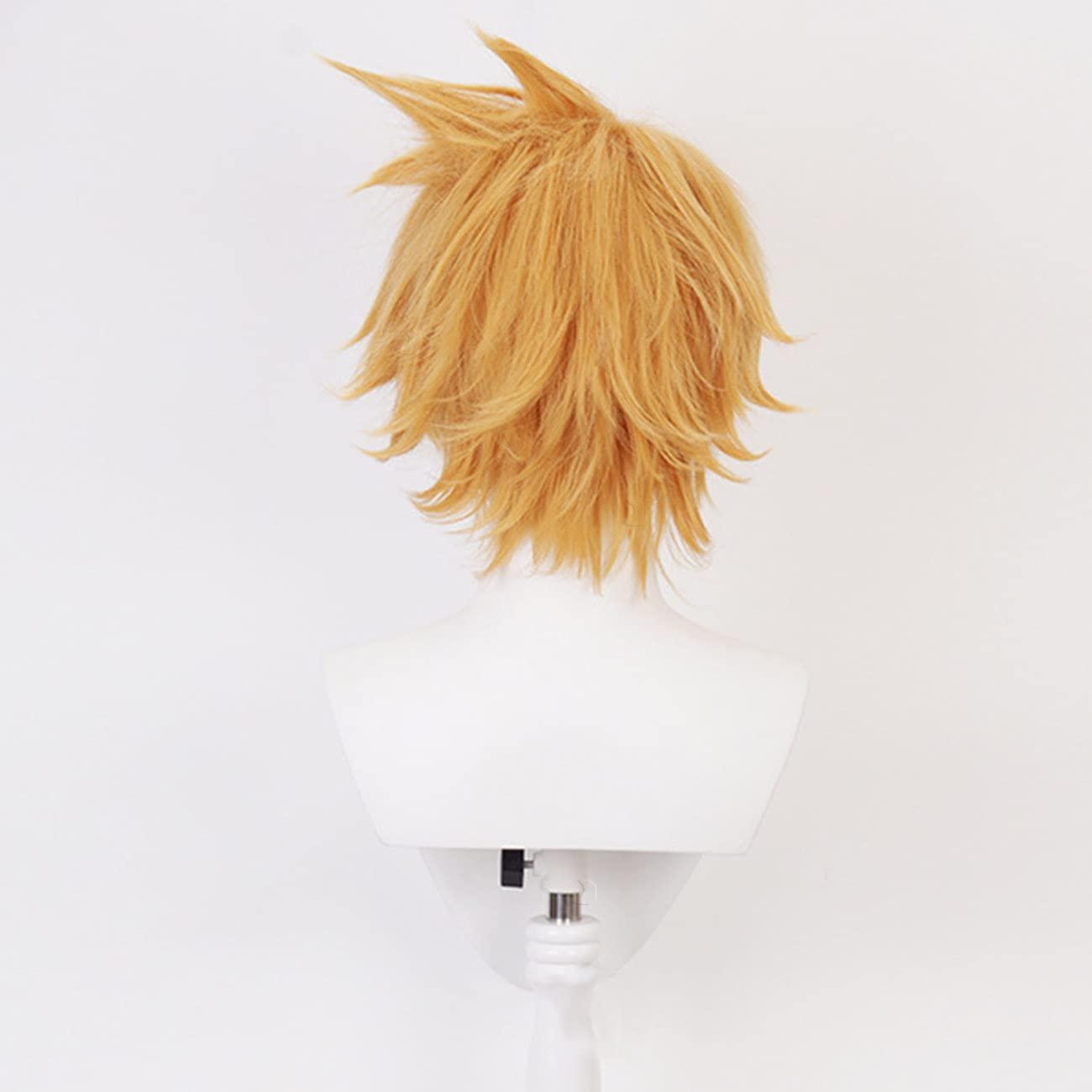 Lwiuentx MHA Cosplay Kaminari Denki Short Golden Blonde Wig | Free Wig ...