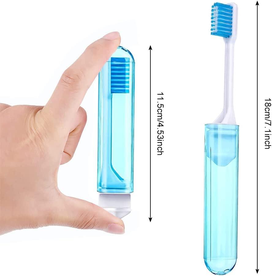 Travel Toothbrush Set - 6 Portable Foldable Soft Bristle Toothbrushes ...