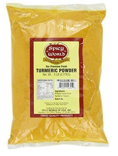 Spicy World Turmeric Powder 5lb Bulk Bag - Indian Haldi Root Ground - 2 ...