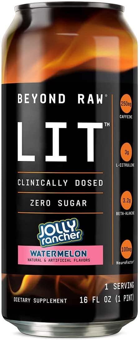 Beyond Raw Lit On-The-Go | Jolly Rancher Watermelon Preworkout Drink ...