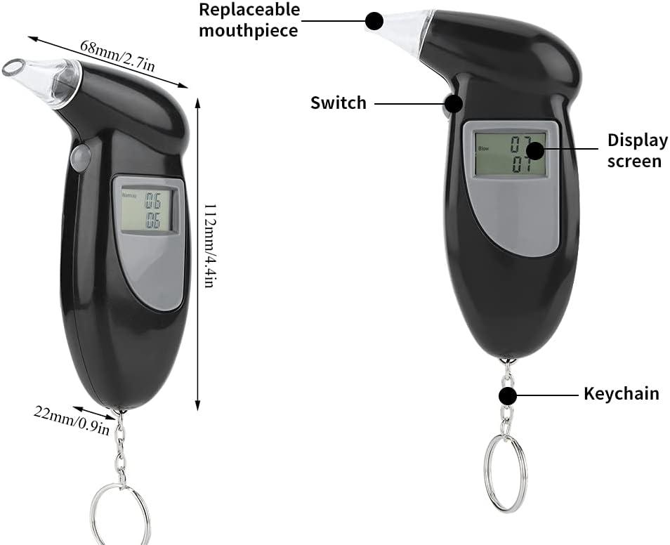 Portable LCD Breathalyzer with 50 Mouthpieces - Alcohol Tester for ...