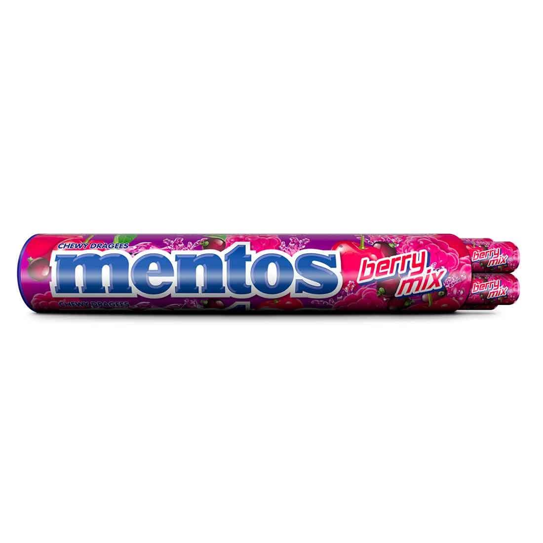 Mentos Chewy Berry Mix Flavour Sweet Rolls 38g- New Flavor Long Date ...
