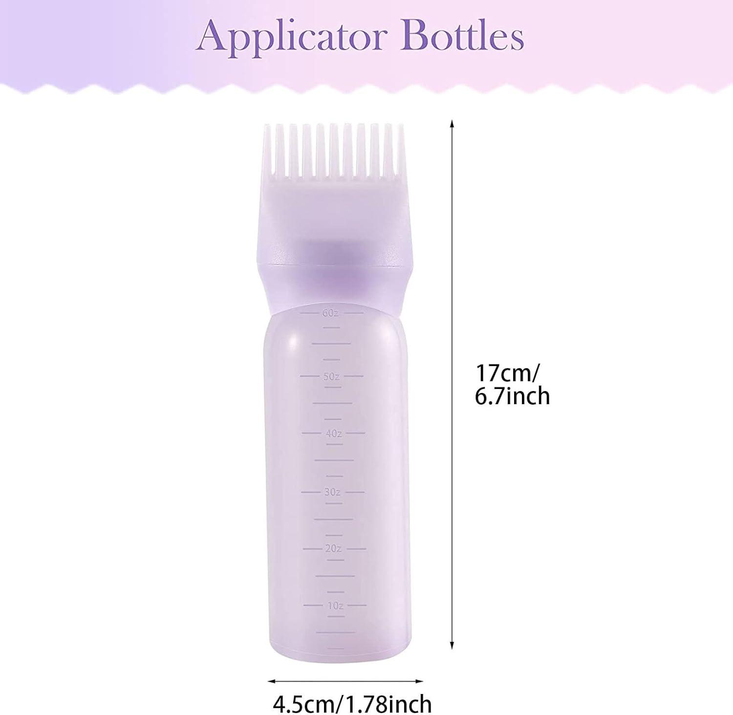 GYTFOG Hair Oil Applicator Bottle Set - 3 PCS Color Oil Comb Tool for ...
