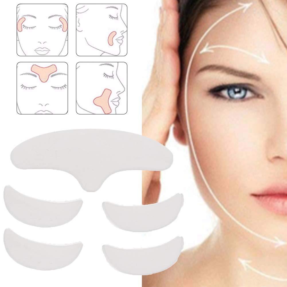 5-Part Reusable Silicone Anti-Aging Plaster | Washable Forehead & Eye ...
