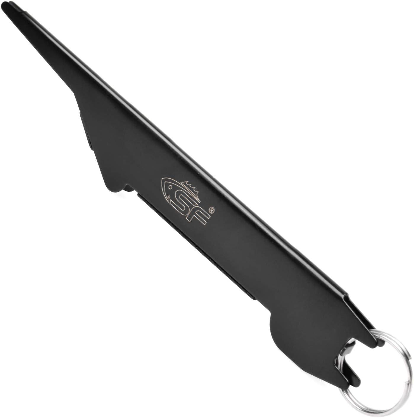SF 2 in 1 Fly Fishing Knot Tying Tool with Zinger Retractor - Large-Black