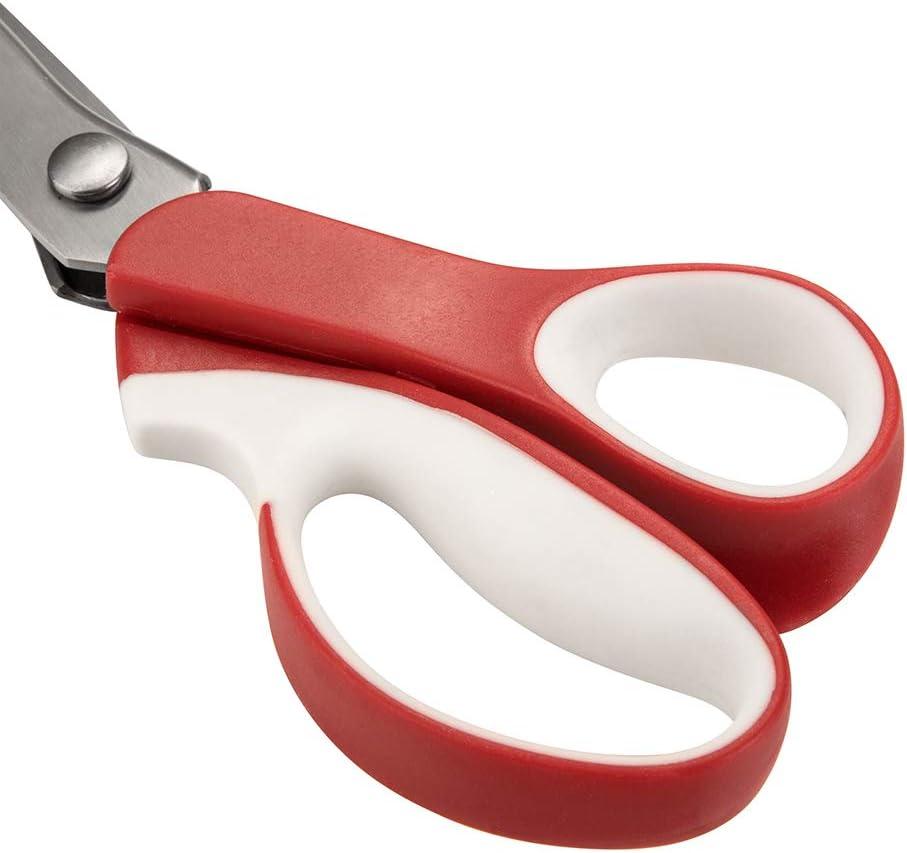 Pinking Shears Set (Pack of 2) - Serrated & Scalloped Zig-zag Scissors ...