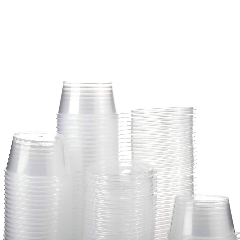 2 oz. Disposable Plastic Portion Cups with Lids - 100 Sets | Stackable ...