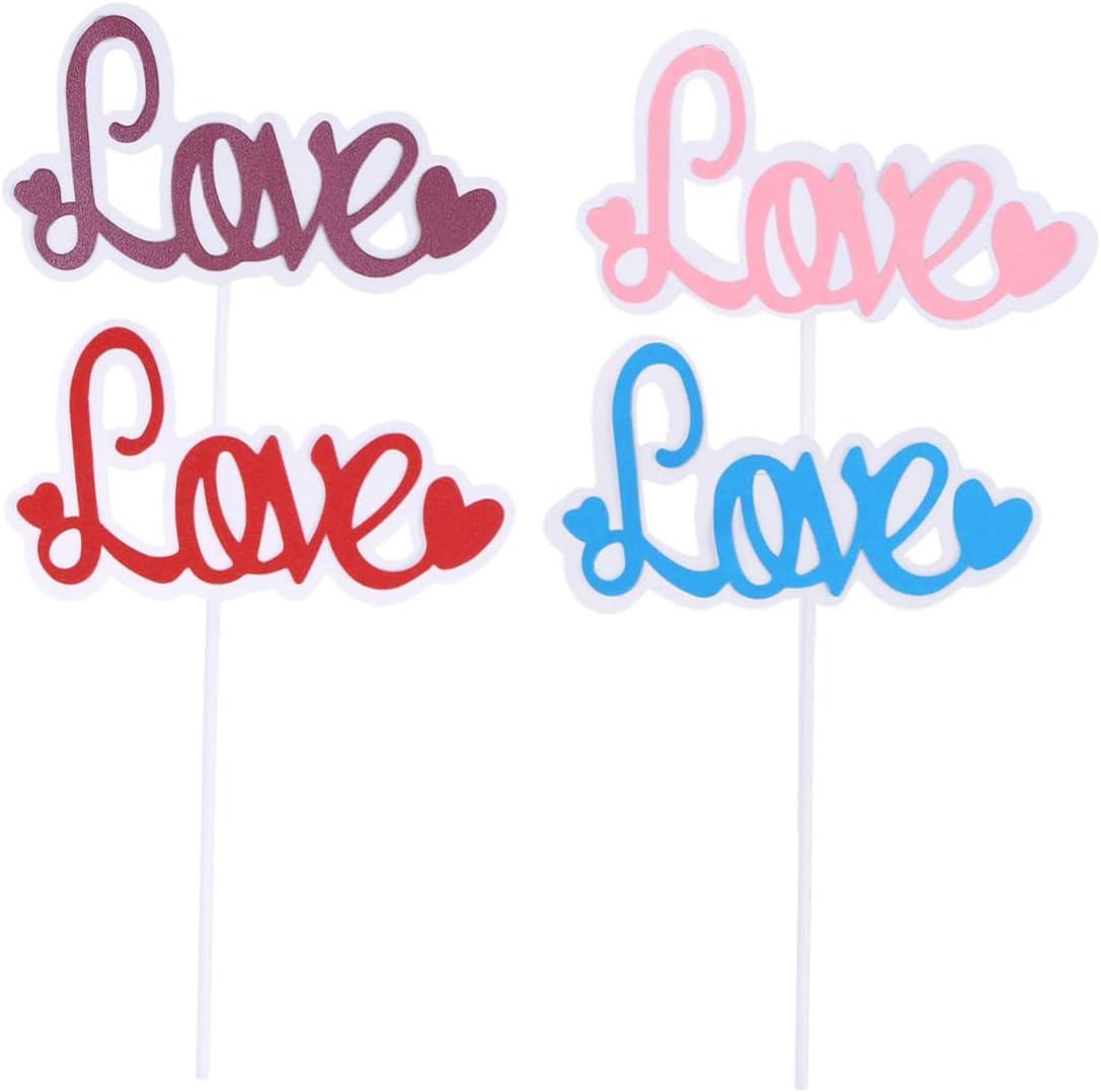 HOMSFOU 30 Pcs Love Shower Cake Picks and Toppers Decorative Cake ...