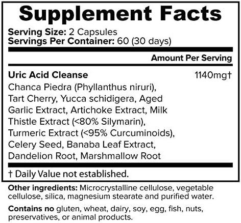 Inflamazol Uric Acid Cleanse & Joint Support - 120 Vegetarian Capsules ...