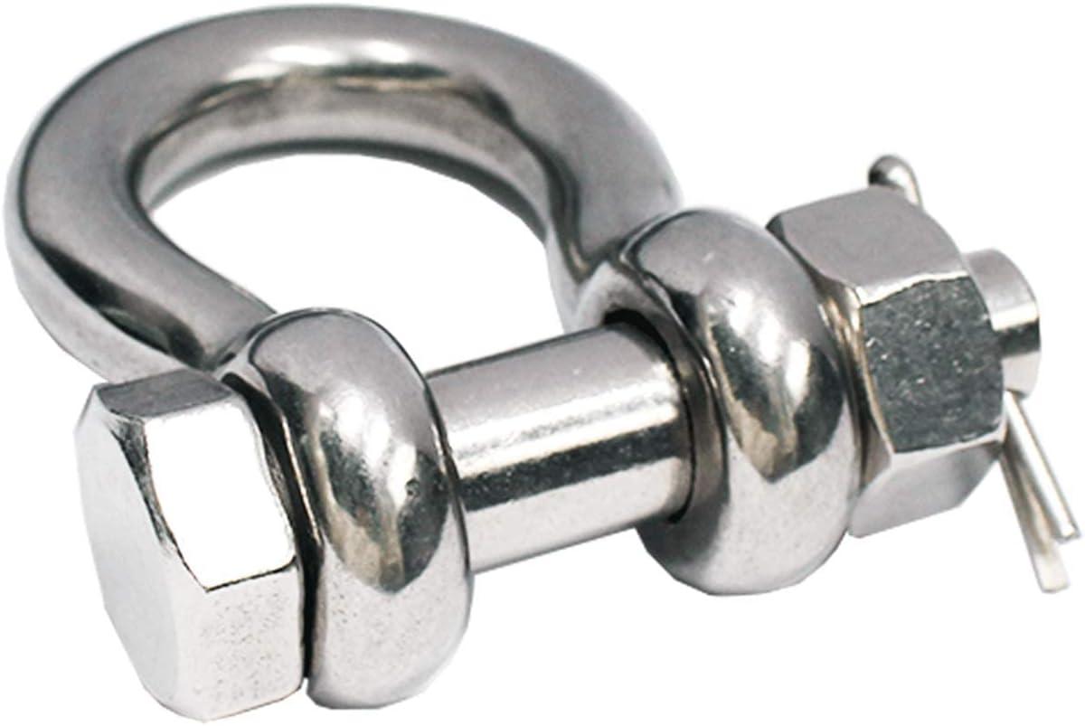 SHENGHUISS 2 pack Stainless Steel 316 Bow Shackle Set - 5/16, 3/8, 1/2 ...