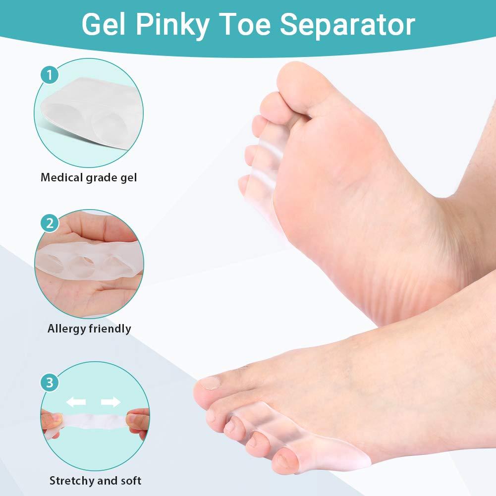Pinky Toe Separator 2 Pairs - Soft Gel Little Toe Corrector and ...