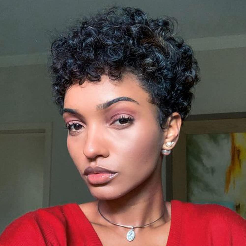 black natural pixie cut