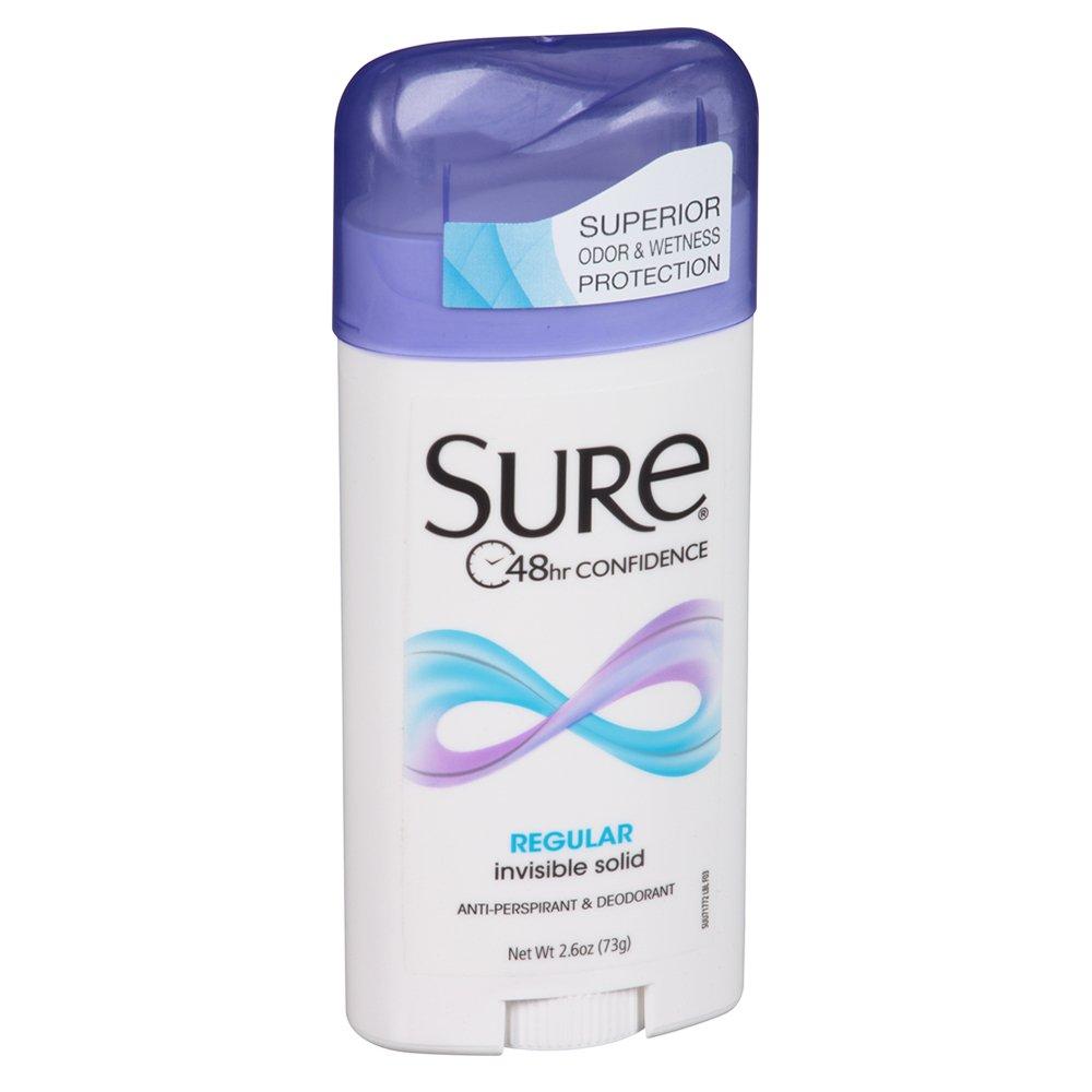 6 Pack SURE Antiperspirant Deodorant Solid Regular 2.6 oz - Long ...