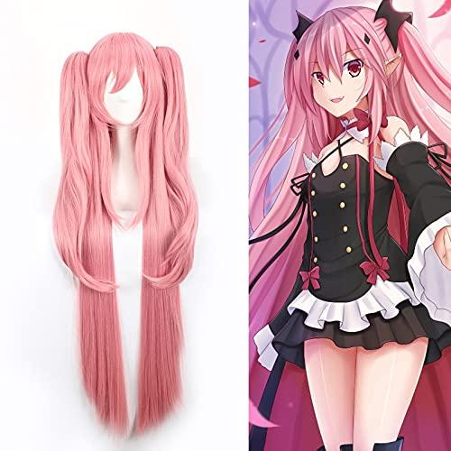 Krul Tepes Cosplay Wig - 100cm Pink Long Straight Synthetic Hair ...