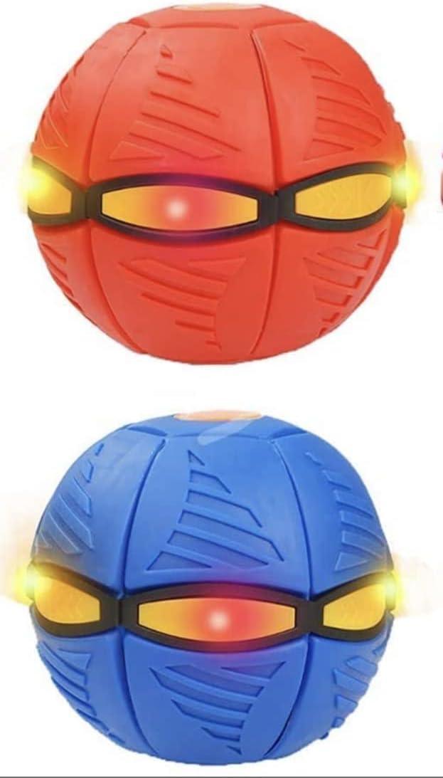 Pop up Ball Flat Flying Saucer Magic Deformation LED Ball 2 Pack (Red ...