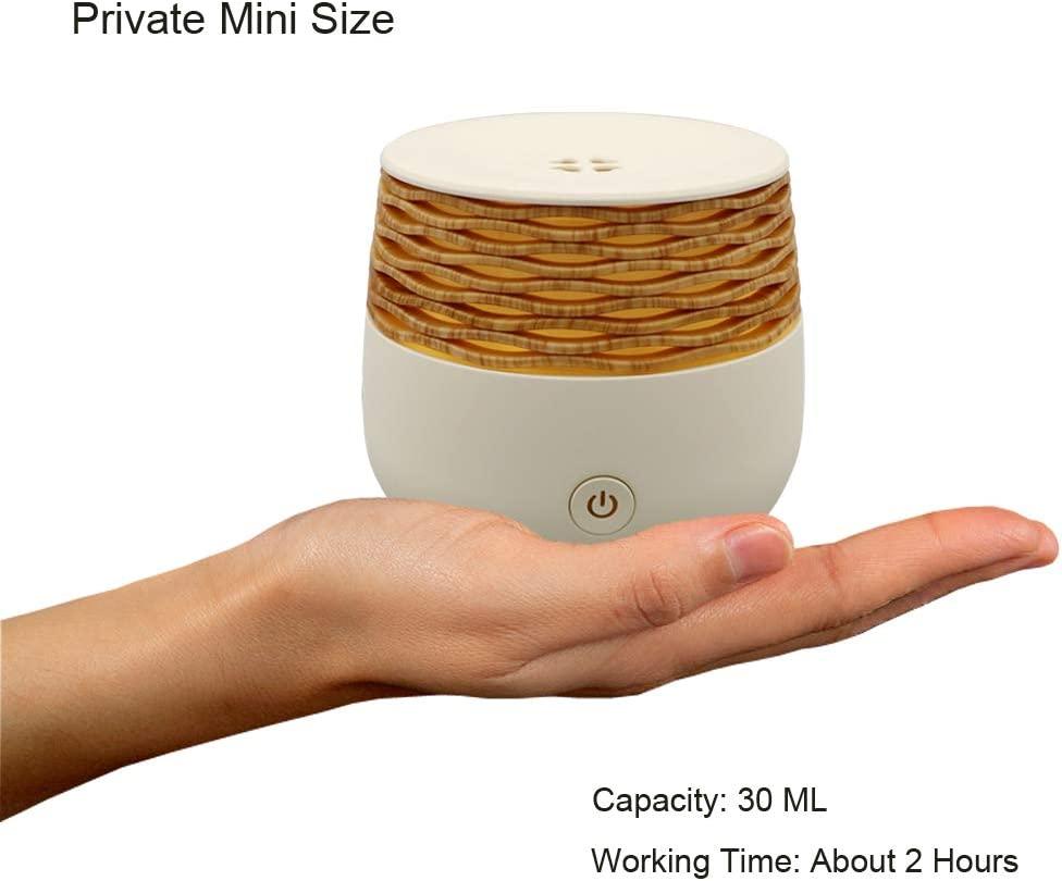 Mini Wood Grain Essential Oil Diffuser - 30ml Portable Aromatherapy ...