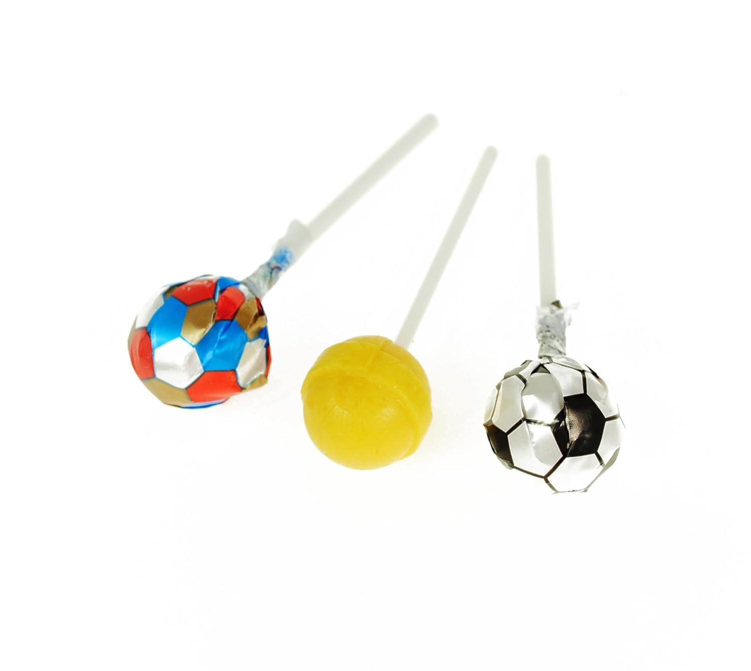 Buy Fruit Football Lollipop Balls - 50 Individually Wrapped Lollies ...