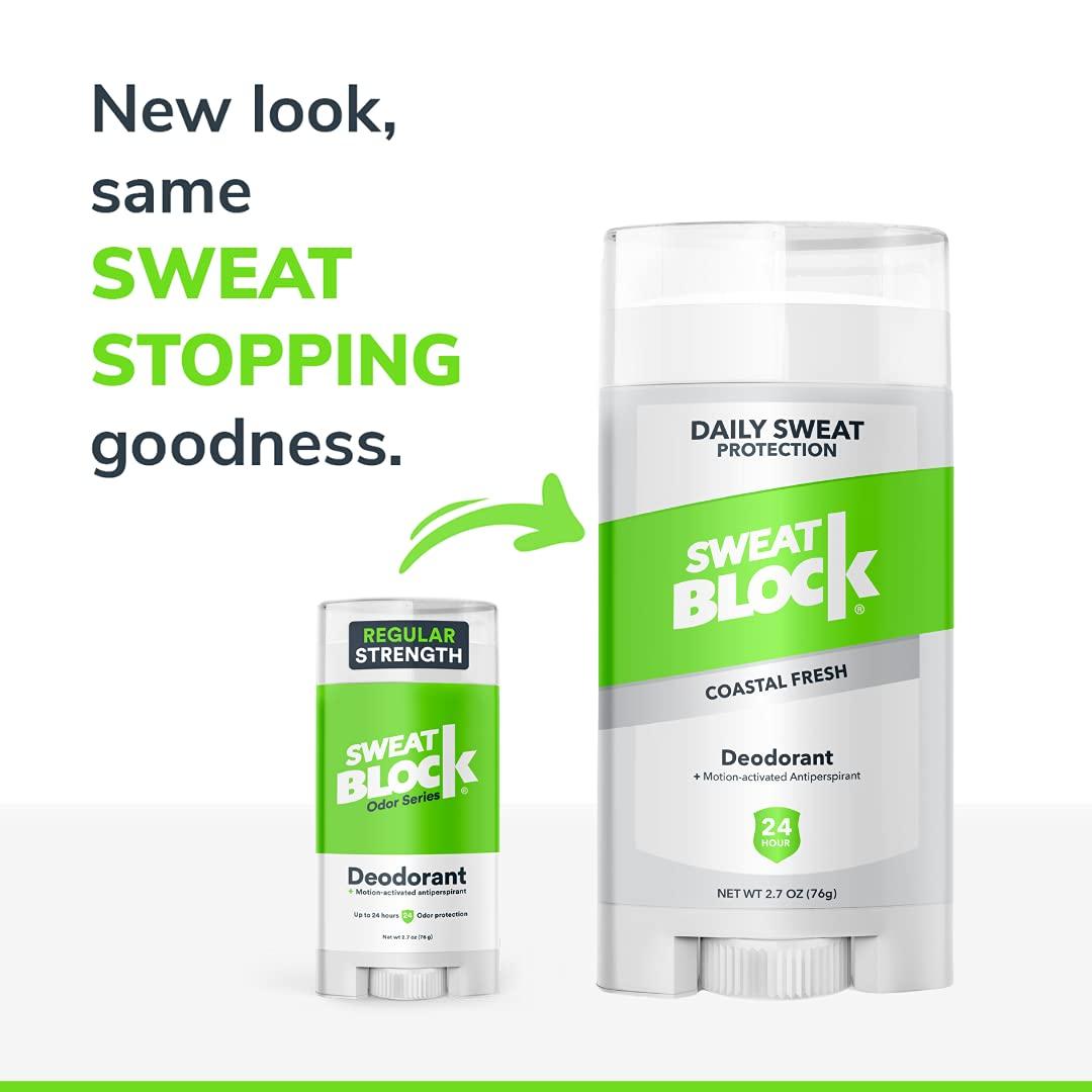 SweatBlock Deodorant Antiperspirant for Men & Women - Daily Odor ...