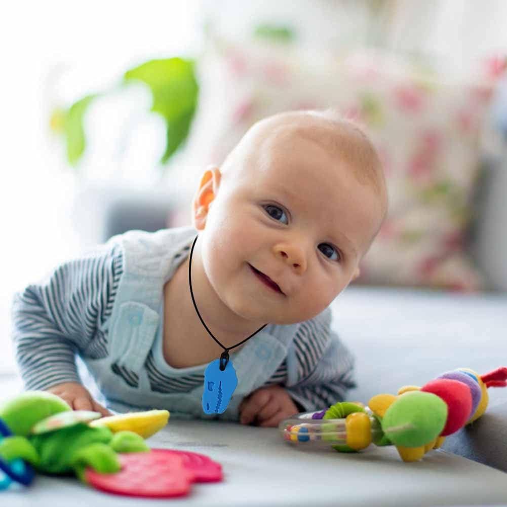 5-Piece Dinosaur Skull Chewing Necklace Set | Food-Grade Silicone ...