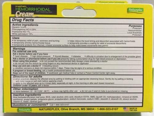 Natureplex Anesthetic Hemorrhoidal Cream with Aloe - Max Strength ...