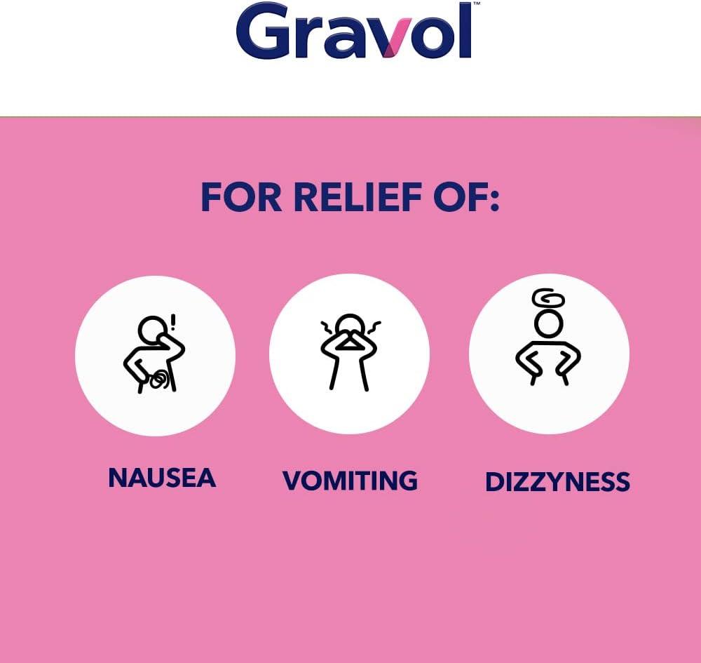 Gravol Liquid Gels 50mg - Motion Sickness Prevention & Relief - 8ct