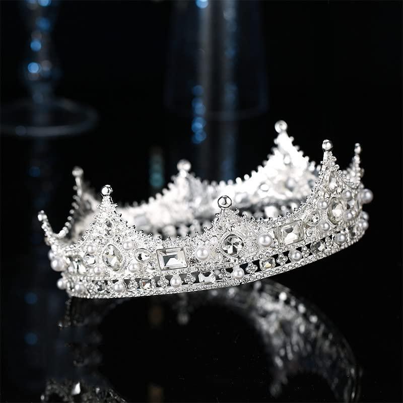 JORCEDI King Crystal Wedding Tiara - Vintage Rhinestone Crown for Prom ...