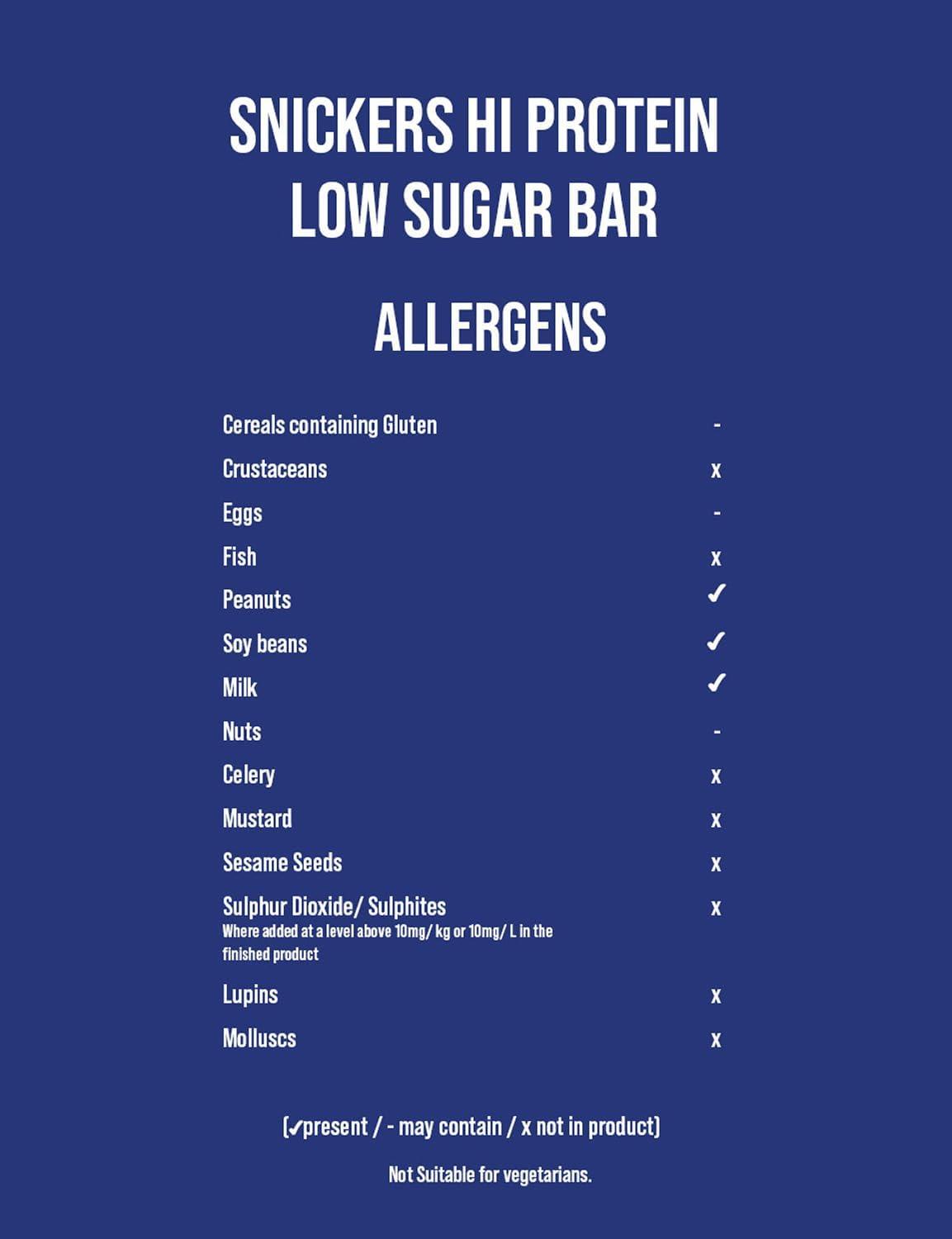 Snickers Milk Chocolate Low Sugar Protein Bars (12 x 57g) - 20g Protein ...