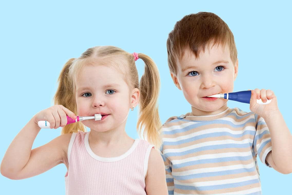 Baby Buddy Brilliant Kids Sonic Toothbrush - Pink Replacement Heads 4 Count