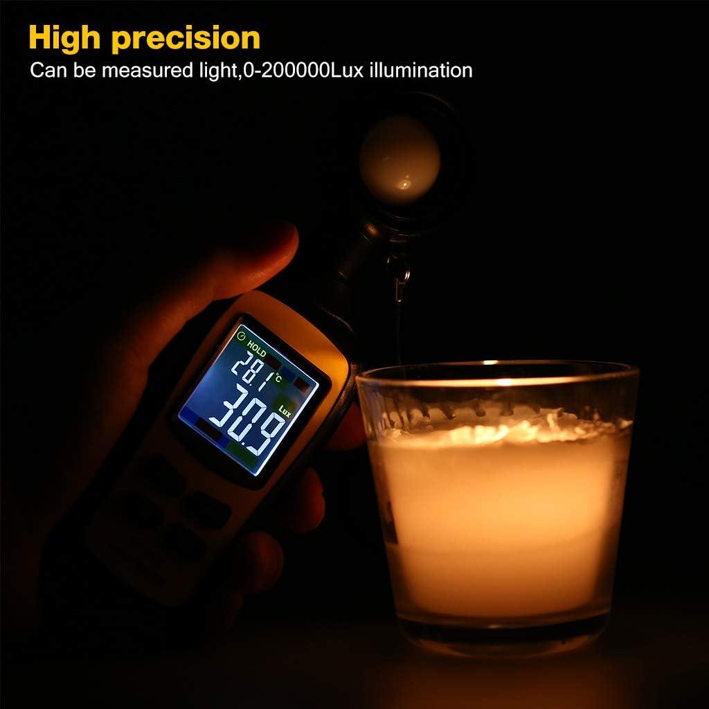 Digital Light Meter with Ambient Temperature Measurer - Up to 200,000 ...
