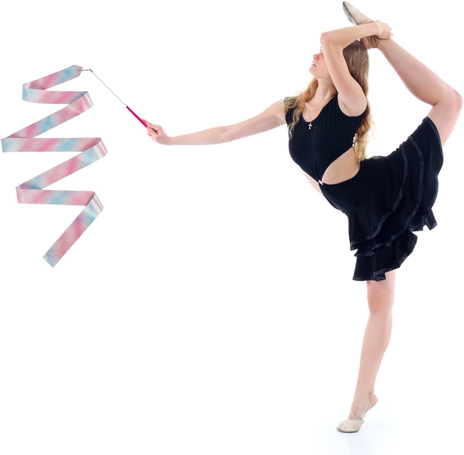 Lusofie 4 Pieces Sparkling Dance Ribbon, 78.7-inch Long Rhythmic ...