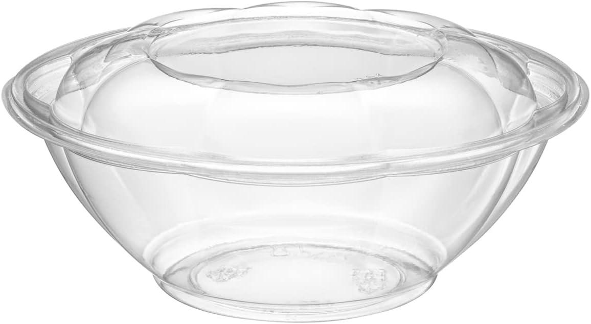 Comfy Package 24 oz Clear Plastic Salad Bowls with Airtight Lids - Case of 150 Sets | Buy Now ...