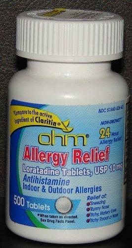 Loratadine 10mg Tablets (Generic Claritin) 500ct - Fast Acting Allergy ...