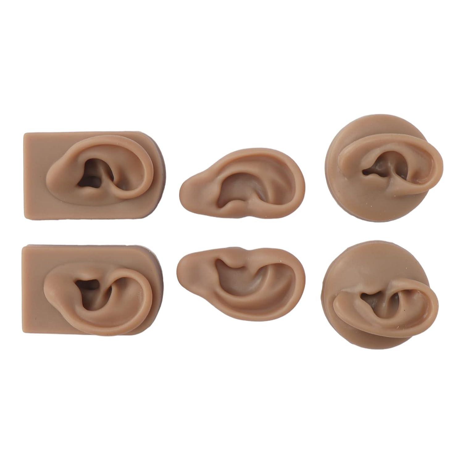 3 Pairs Reusable Silicone Human Ear Model for Acupuncture & Piercing ...