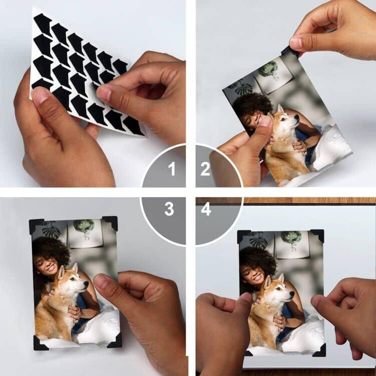 Black Photo Corners Self Adhesive Stickers 120piece Acid Free Photo ...