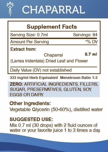 Chaparral Alcohol-Free Liquid Extract - Larrea Tridentata Dried Leaf ...