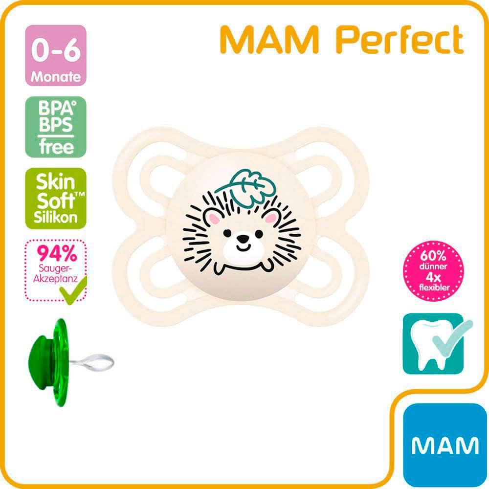 MAM Skin Soft Silicone Pacifier Set for Boys | 0-6 Months | 4 Pack with ...
